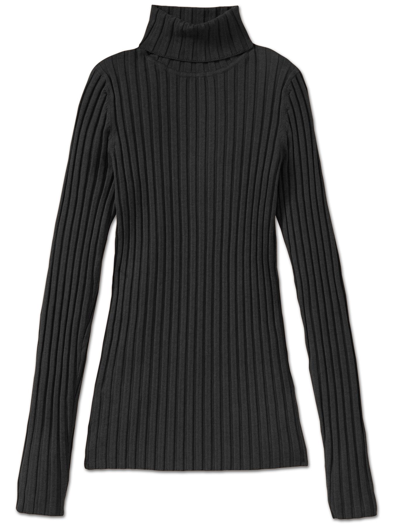 Organic Cotton Rib T Neck Sweater | Athleta