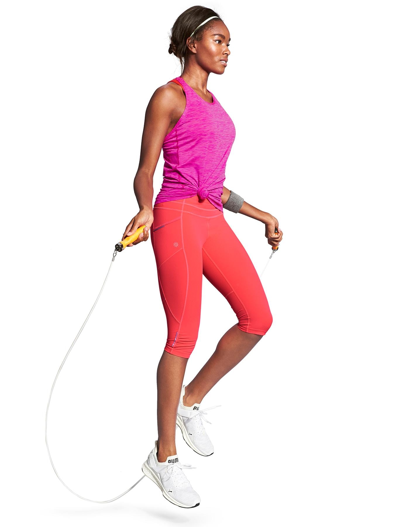 High Neck Shadow Stripe Chi Tank | Athleta