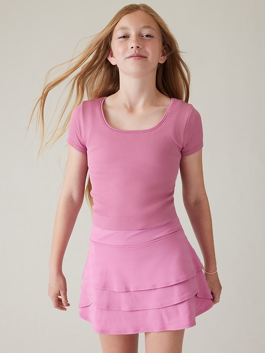 Athleta Girl Rise Above Rib Crop Tee | Athleta
